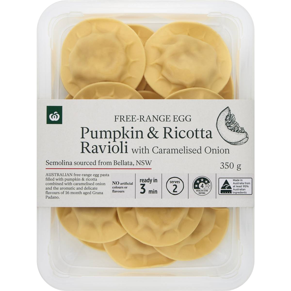 Woolworths Pumpkin & Ricotta Ravioli With Caramelised Onion 350g ...