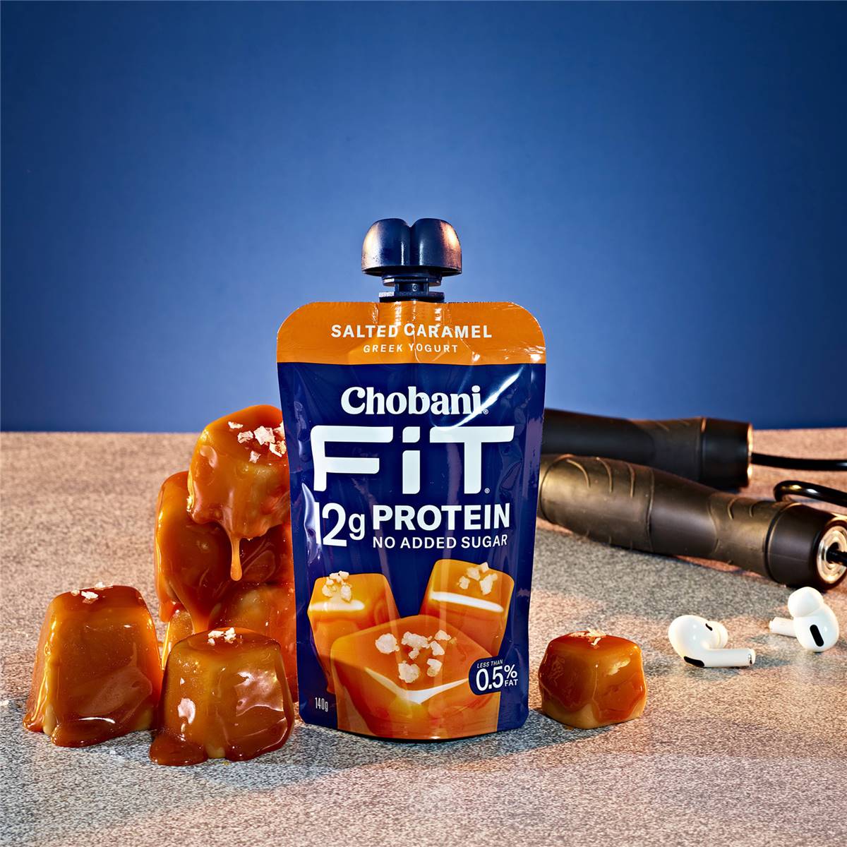 Chobani Fit Salted Caramel High Protein Greek Yogurt Pouch 140g ...