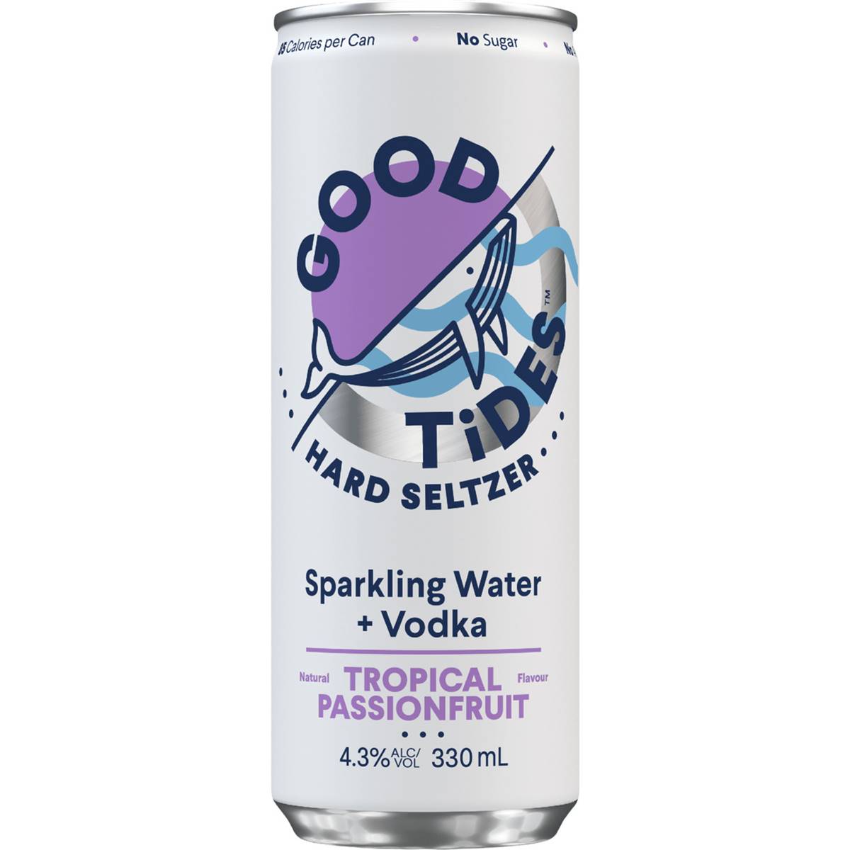 Good Tides Sparkling Water & Vodka Tropical Passionfruit Seltzer 330ml ...