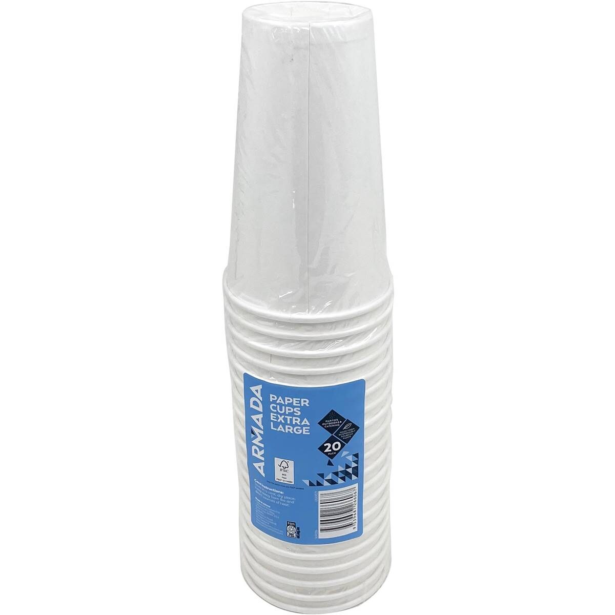 Armada Paper Cups Xl 470ml 20 Pack | Woolworths
