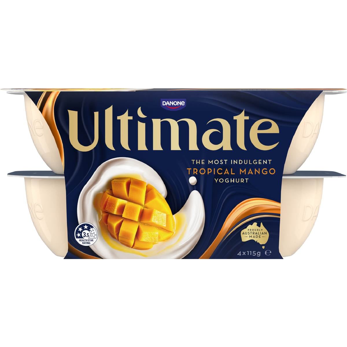 Ultimate Danone Double Cream Yoghurt Mango 115g X 4 Pack | Woolworths