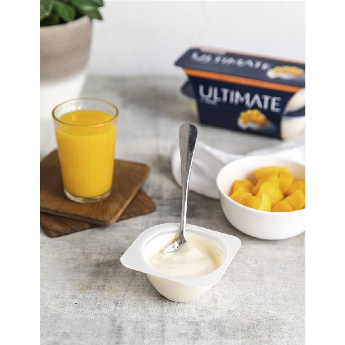 Ultimate Danone Double Cream Yoghurt Mango 115g X 4 Pack | Woolworths