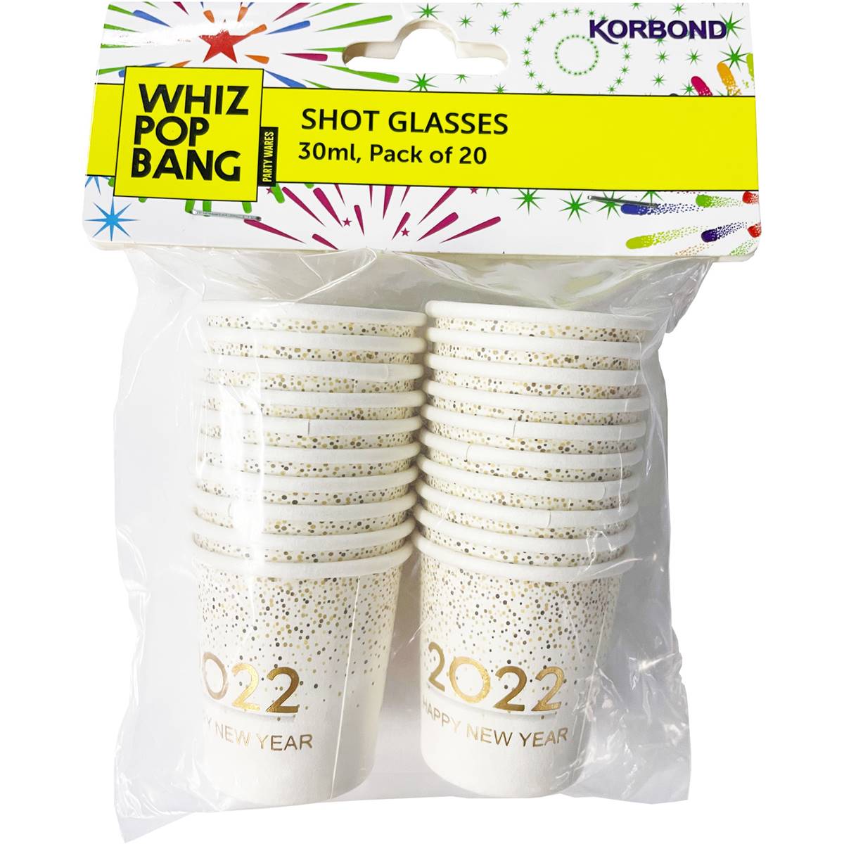 New Year's Eve Foil Paper Shot Glass 20 Pack | Woolworths