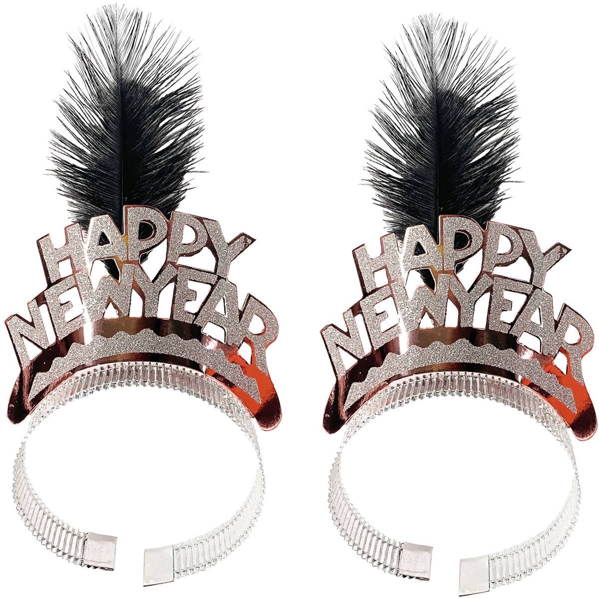 New Year's Eve Feather Tiara Rose Gold 2 Pack | Woolworths