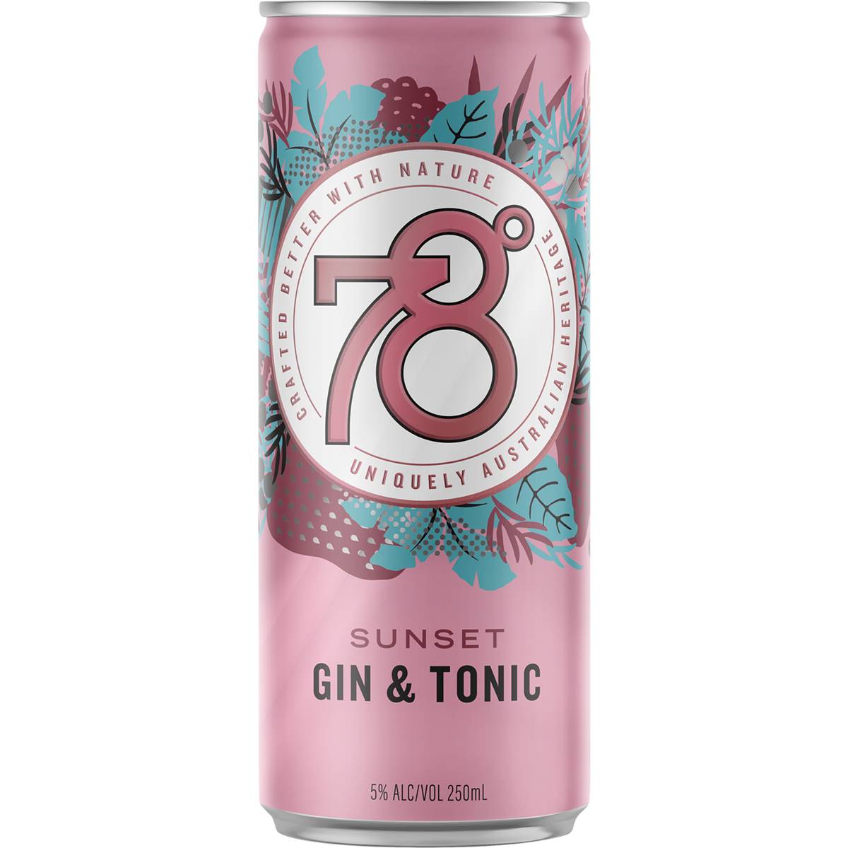 78 Degrees Sunset Gin & Tonic Can 250ml | Woolworths