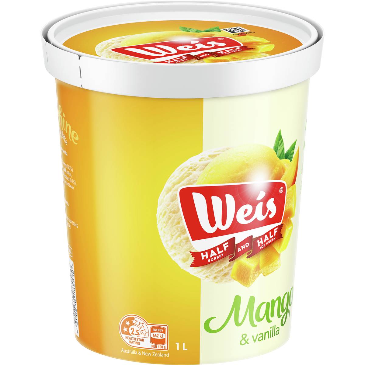 Weis Half & Half Mango & Vanilla Ice Cream And Sorbet 1l | Woolworths