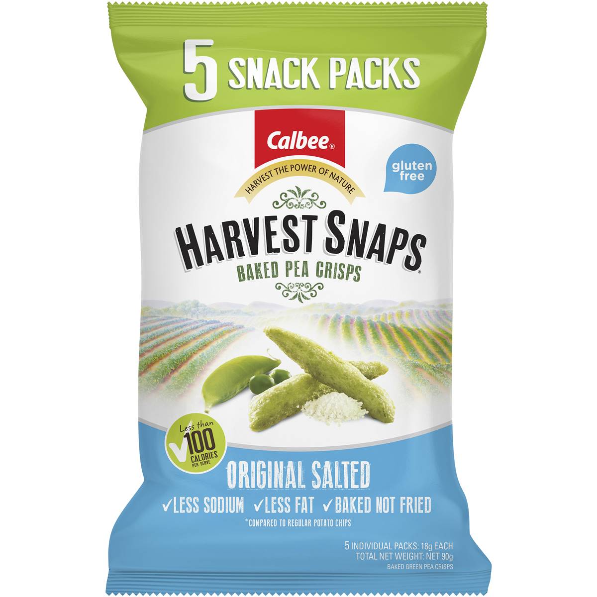 Calbee Harvest Snaps Pea Original Salted Multipack Baked Crisps 5 Pack Calbee Harvest Snaps Pea Original Salted Multipack Baked Crisps 5 Pack