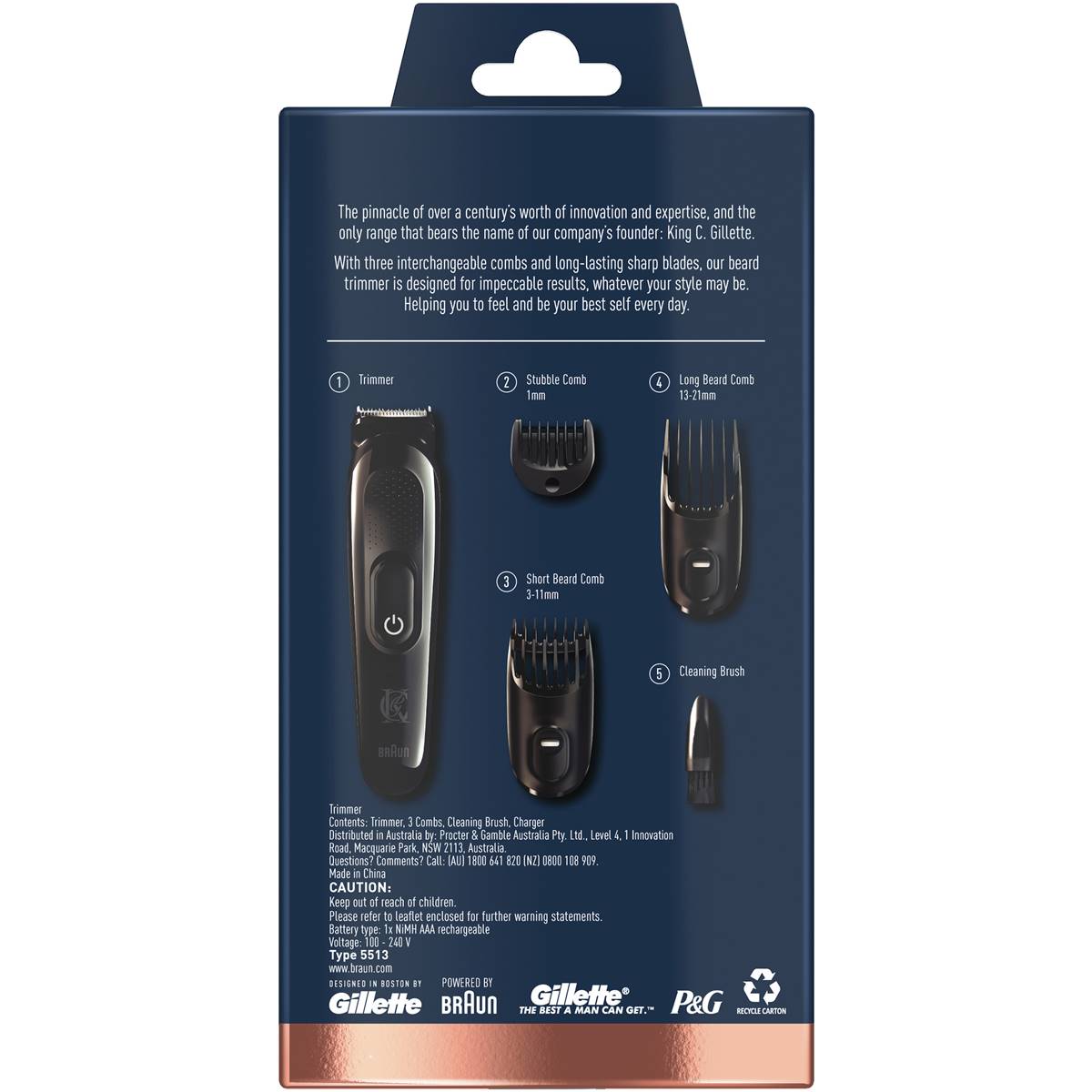 Gillette King C Beard Trimmer Each | Woolworths