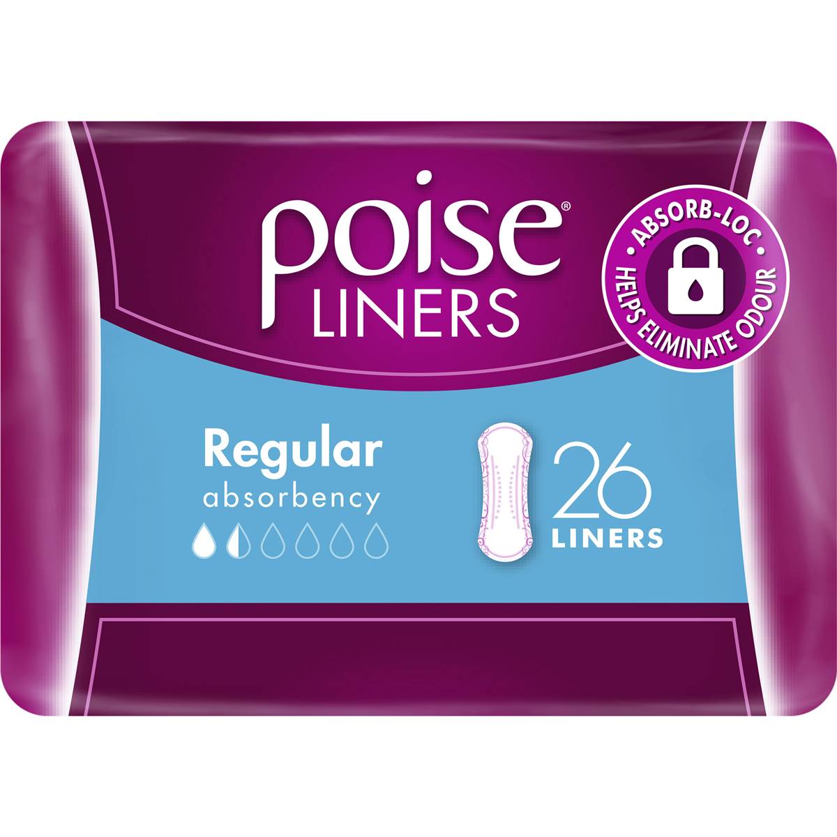 Poise Liners For Bladder Leaks Regular 26 Pack | Woolworths