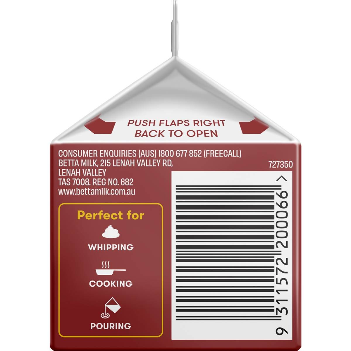 Betta Pure Cream 300ml | Woolworths