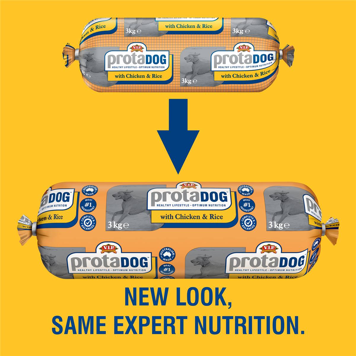 V.i.p. Prota Pak Adult Chilled Fresh Dog Food Roll Chicken & Rice 3kg ...