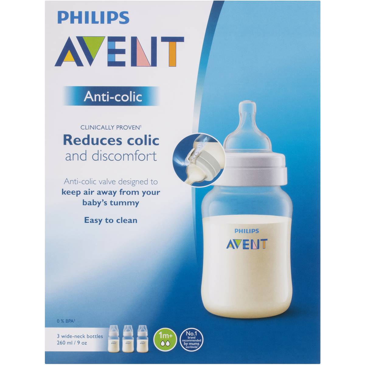 Avent Anti Colic Feeding Bottle 3 Pack Woolworths