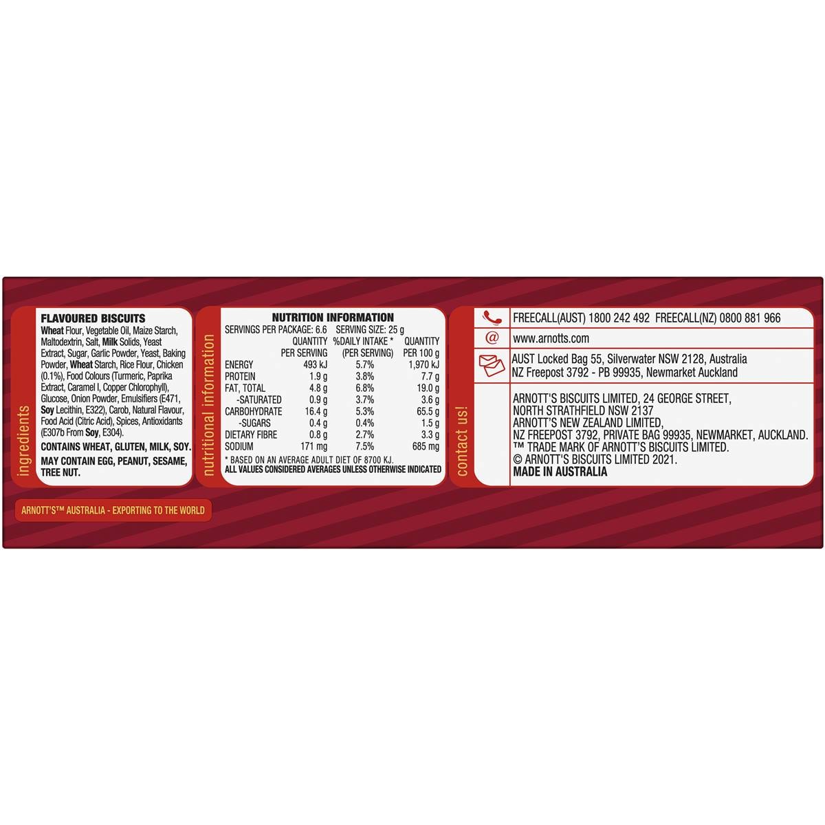 Arnott's Shapes Fried Chicken 165g | Woolworths