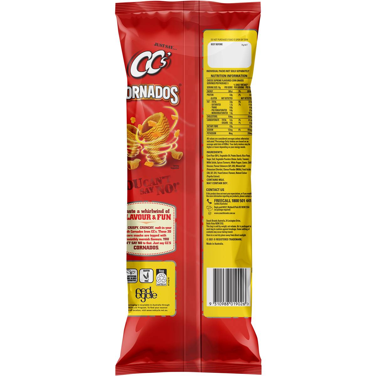 Cc's Cornados Cheese Supreme Chips Multipack 5 Pack | Woolworths