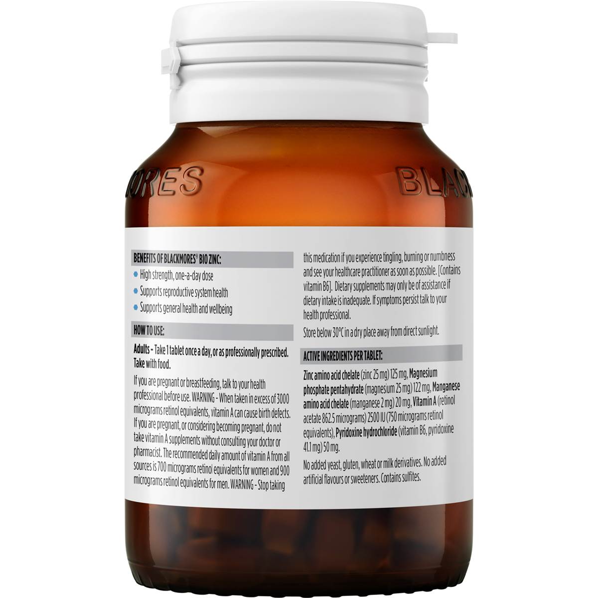 Blackmores Bio Zinc Tablets 168 Pack | Woolworths