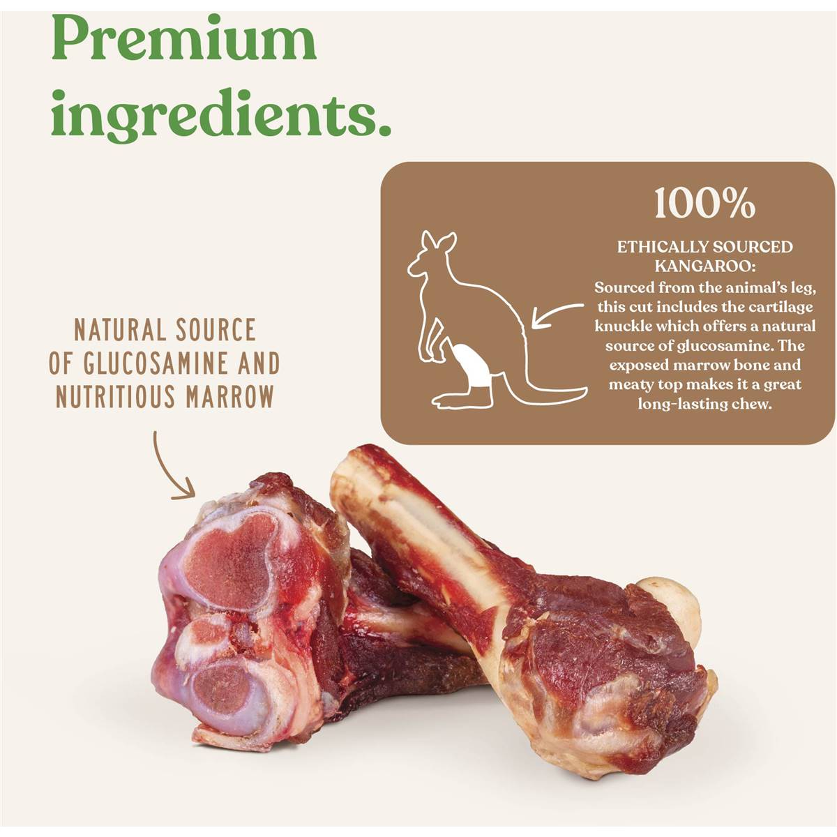 Open Paddock Frozen Kangaroo Femur Dog Treat 2 Pack | Woolworths