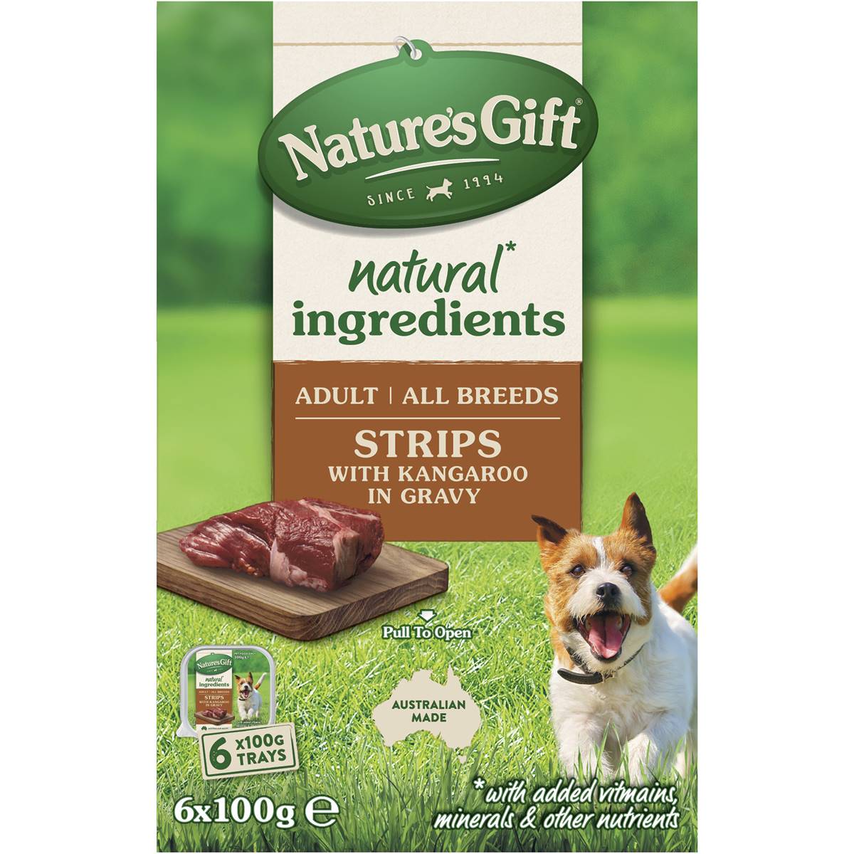 Nature's Gift Adult Wet Dog Food Strips With Kangaroo & Gravy 100g X 6 ... Nature's Gift Adult Wet Dog Food Strips With Kangaroo & Gravy 100g X 6 ...