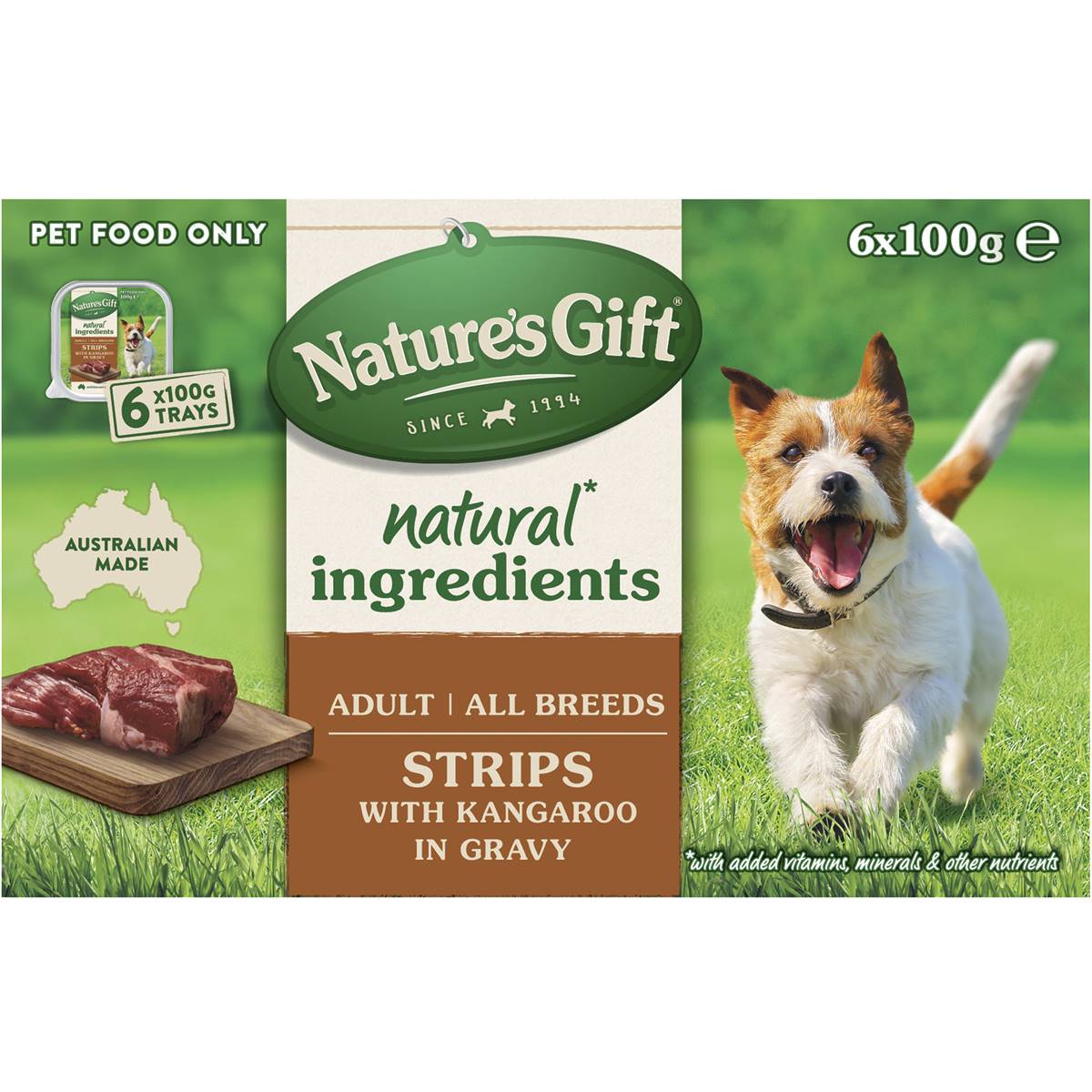 Nature's Gift Adult Wet Dog Food Strips With Kangaroo & Gravy 100g X 6 ... Nature's Gift Adult Wet Dog Food Strips With Kangaroo & Gravy 100g X 6 ...