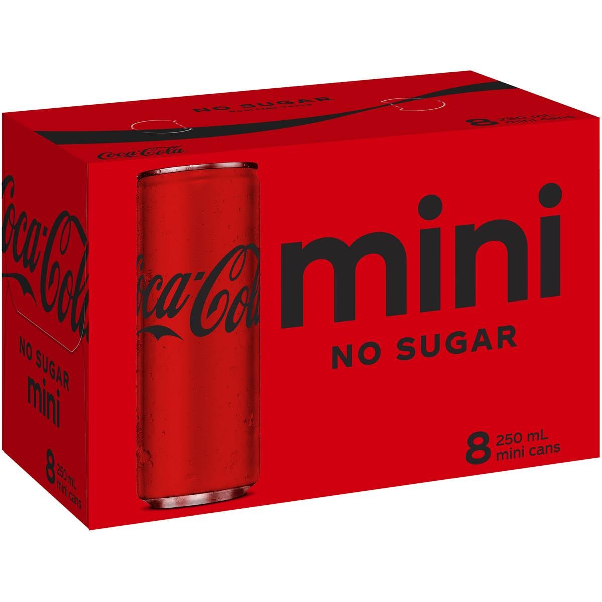 Coca-cola No Sugar Soft Drink Multipack Mini Cans 8 X250ml | Woolworths
