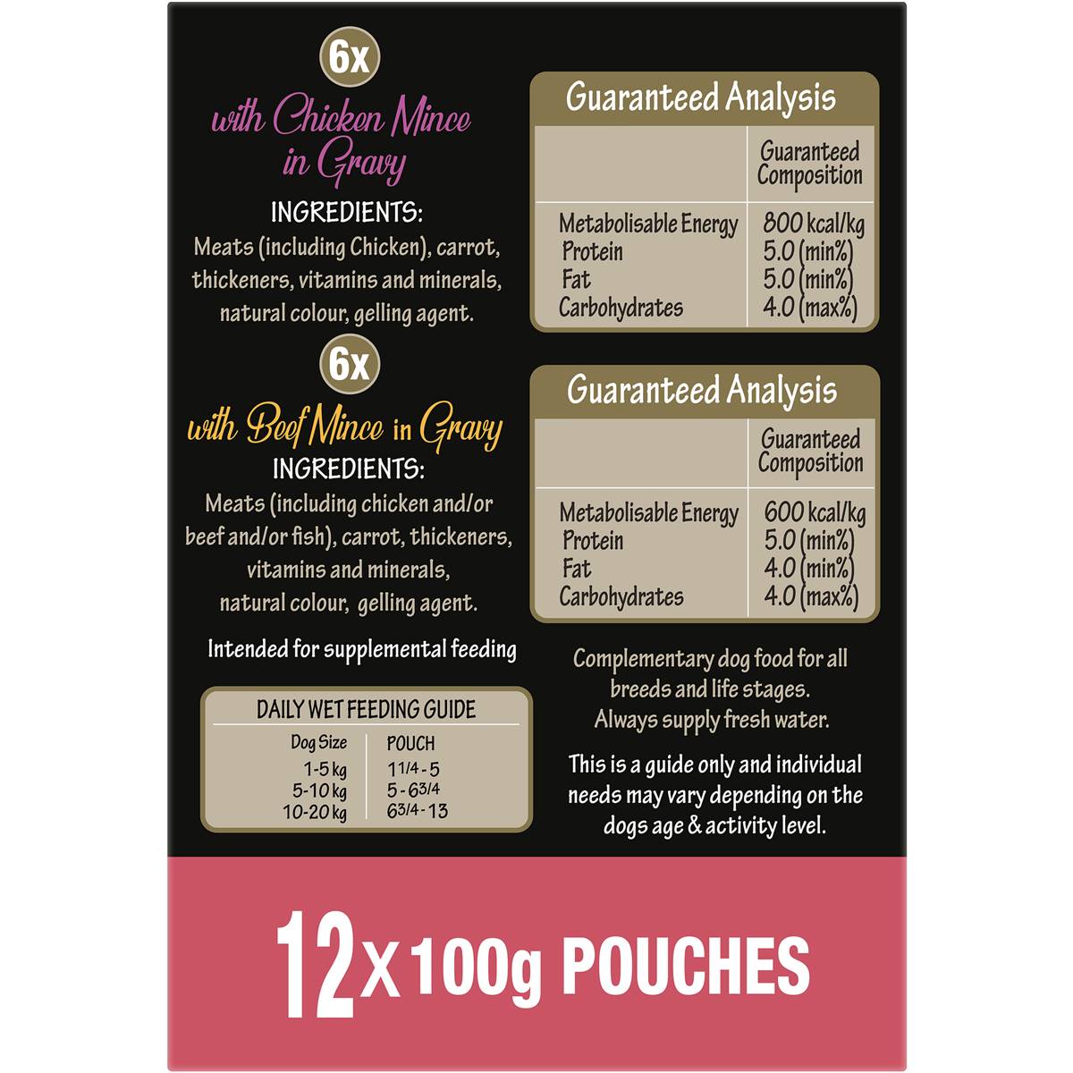 Ultimates Indulge Chicken Or Beef Mince In Gravy 12 Pack | Woolworths