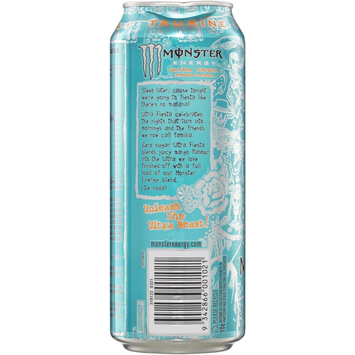 Monster Energy Drink Ultra Fiesta Mango Flavour 500ml | Woolworths