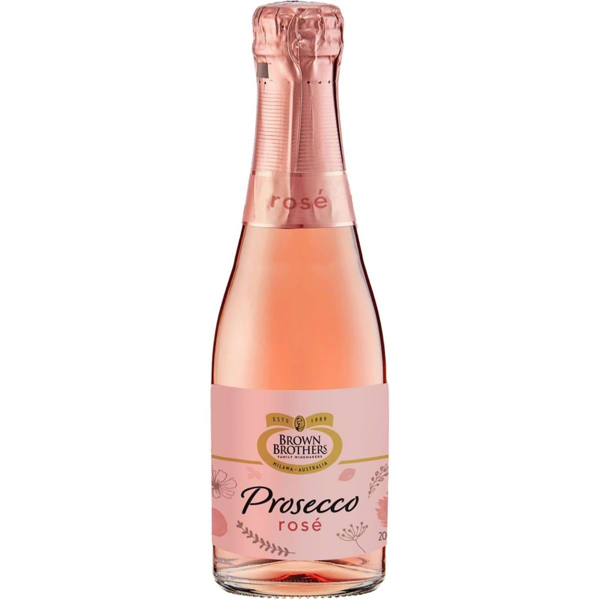 Brown Brothers Prosecco Rose Bottle 200ml | Woolworths