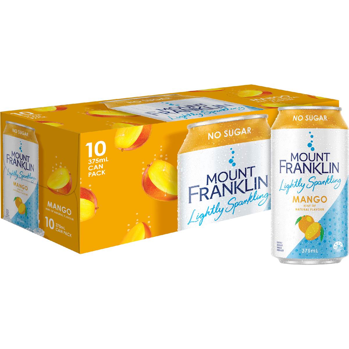 Mount Franklin Lightly Sparkling Water Mango 375ml X10 Pack | Woolworths