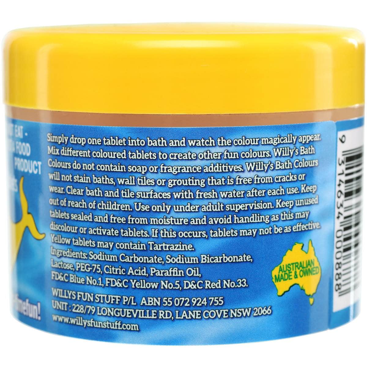 Willy's Bath Colours Mixed Colour Tables 45g | Woolworths