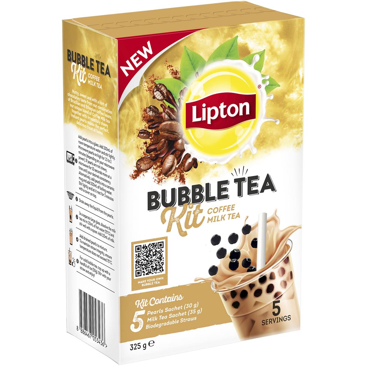 Lipton Bubble Tea Kit Coffee Milk Tea 5 Pack Woolworths