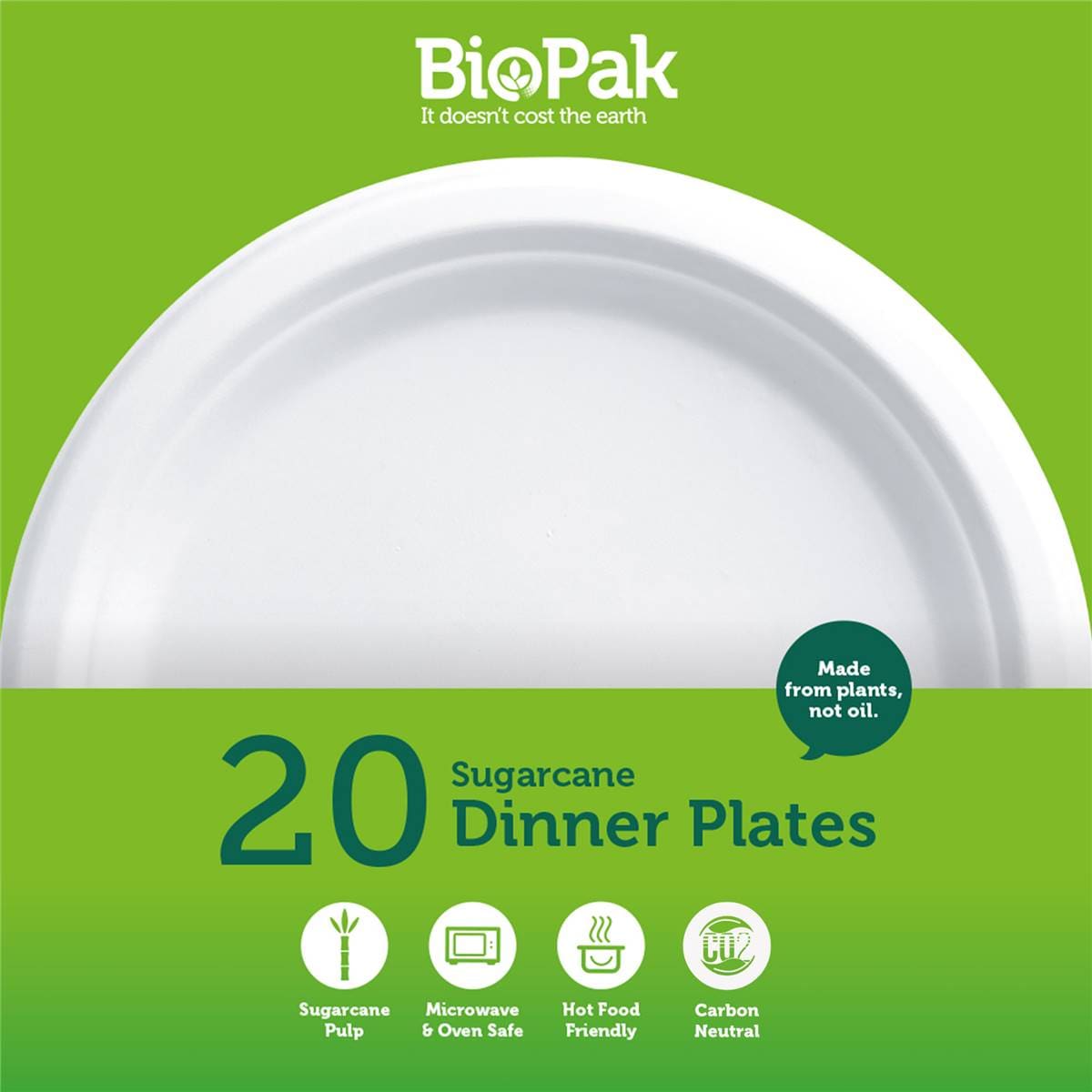 Biopak Sugarcane Dinner Plates 20 Pack | Woolworths