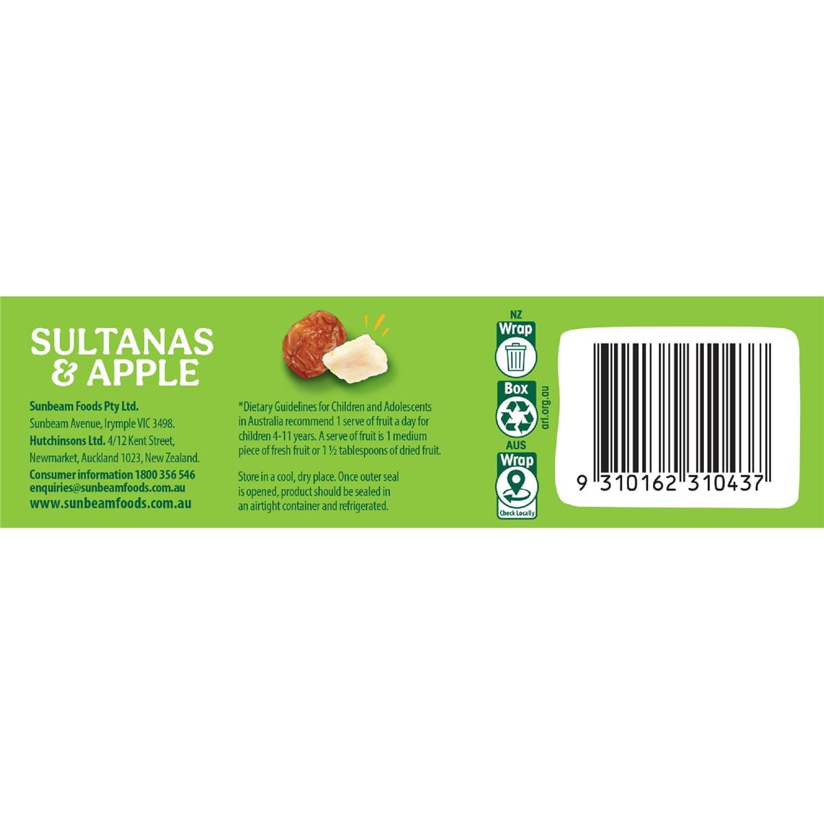 Sunbeam Sultanas & Apple 6 Pack | Woolworths