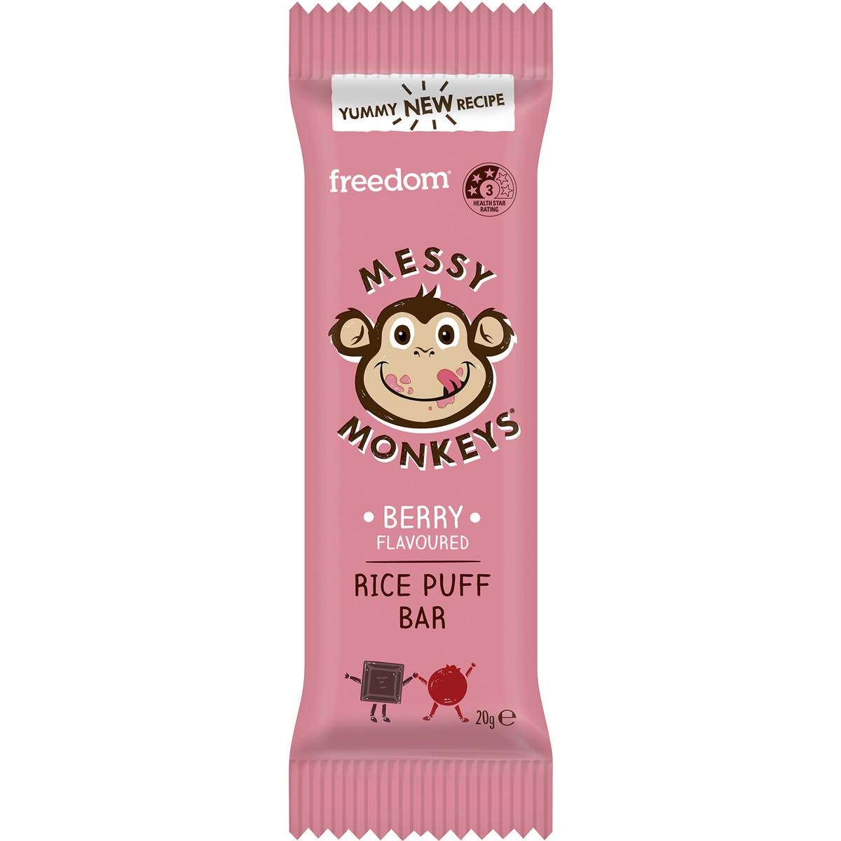 Messy Monkeys Berry Rice Puff Bar 6 Pack | Woolworths