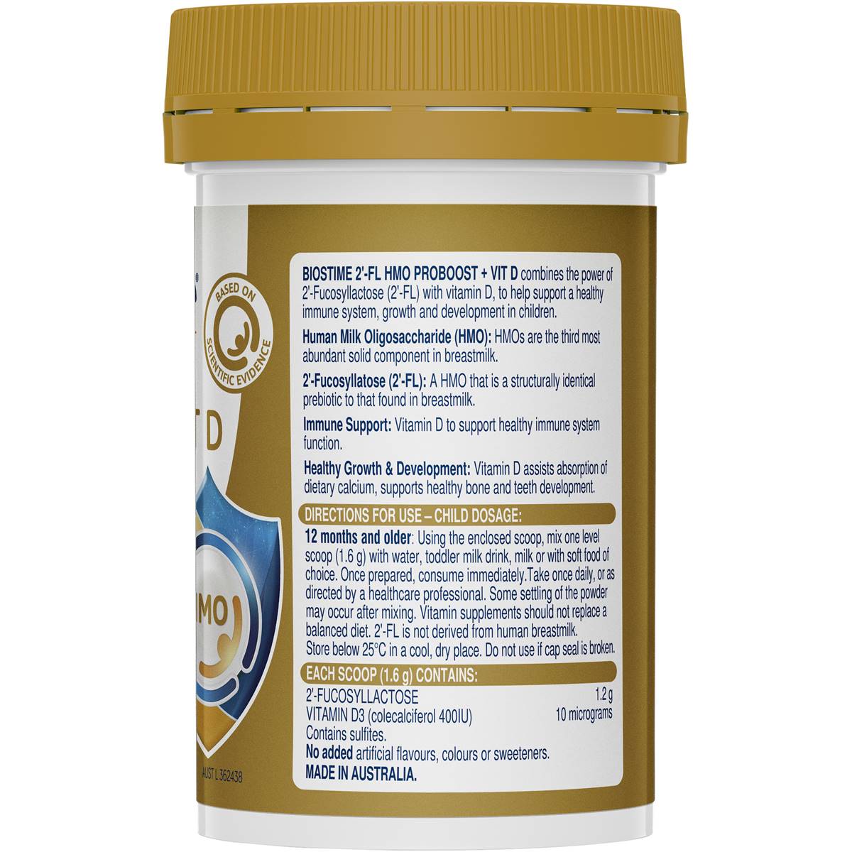 Biostime 2'-fl Hmo Proboost + Vit D Oral Immune Defence Powder 44.8g ...