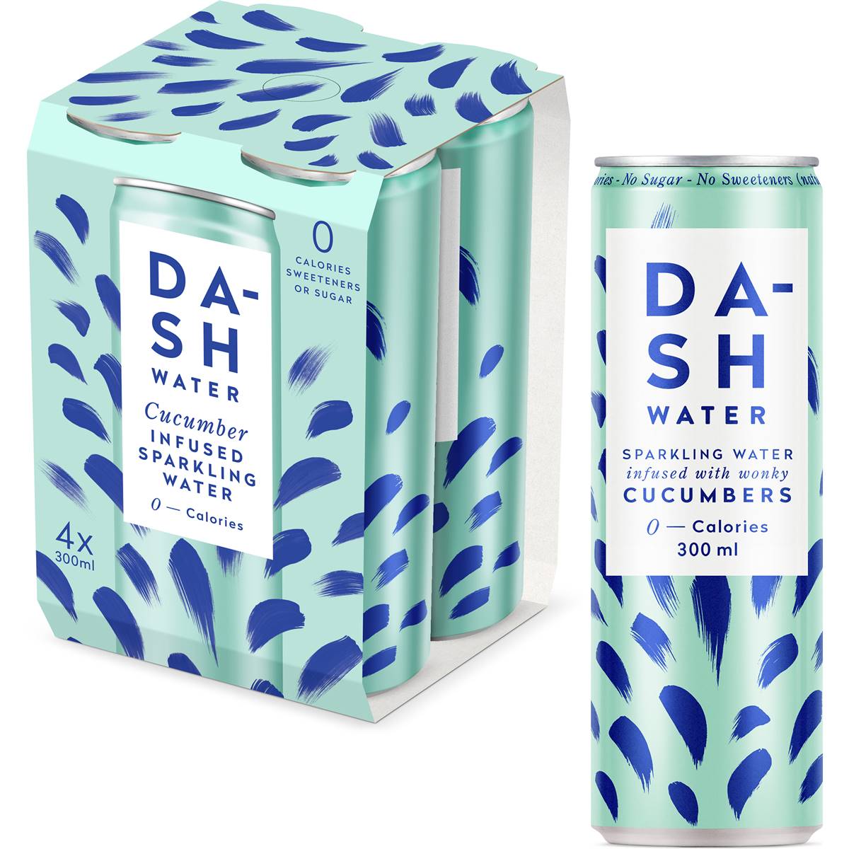 Dash Water Cucumber Infused Sparkling Water 300ml X4 | Woolworths