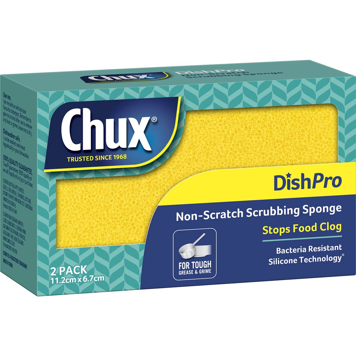 Chux Dish Pro Non Scratch Scrubbing Sponge 2 Pack | Woolworths