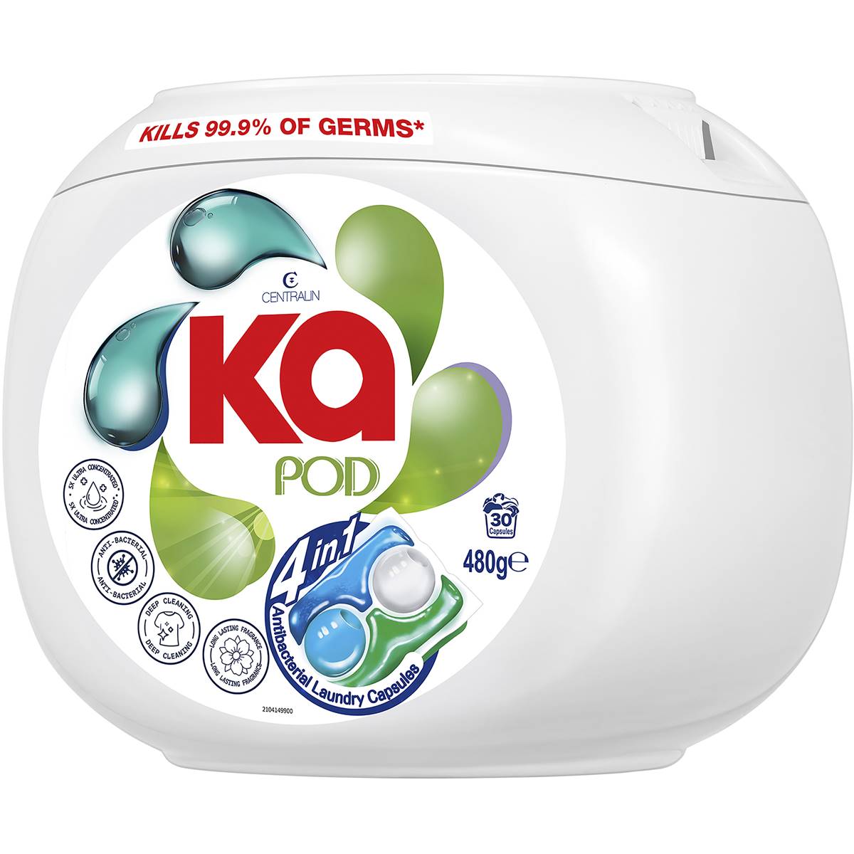 Ka Pod 4 In 1 Antibacterial Laundry Capsules 30 Pack | Woolworths