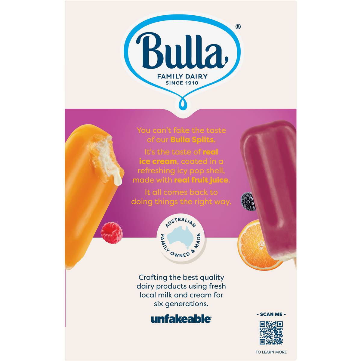 Bulla Splits Ice Cream Wildberry Orange Tropical 10 Pack | Woolworths