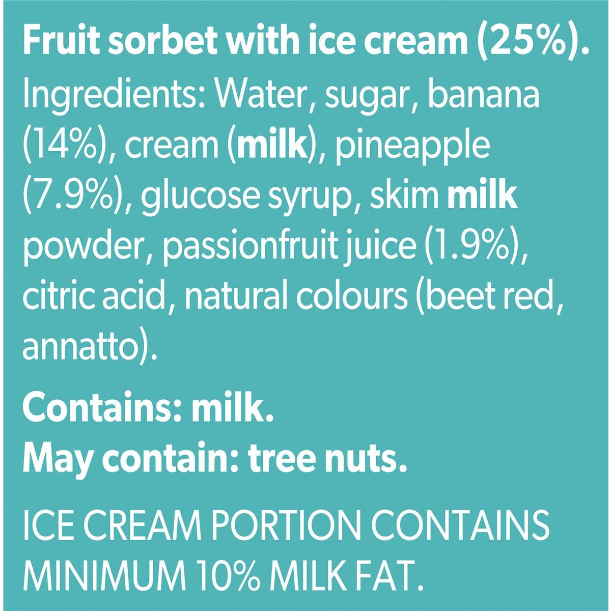 Weis Fruito Passionfruit Pineapple & Banana Ice Cream & Fruit Bar 4 ...