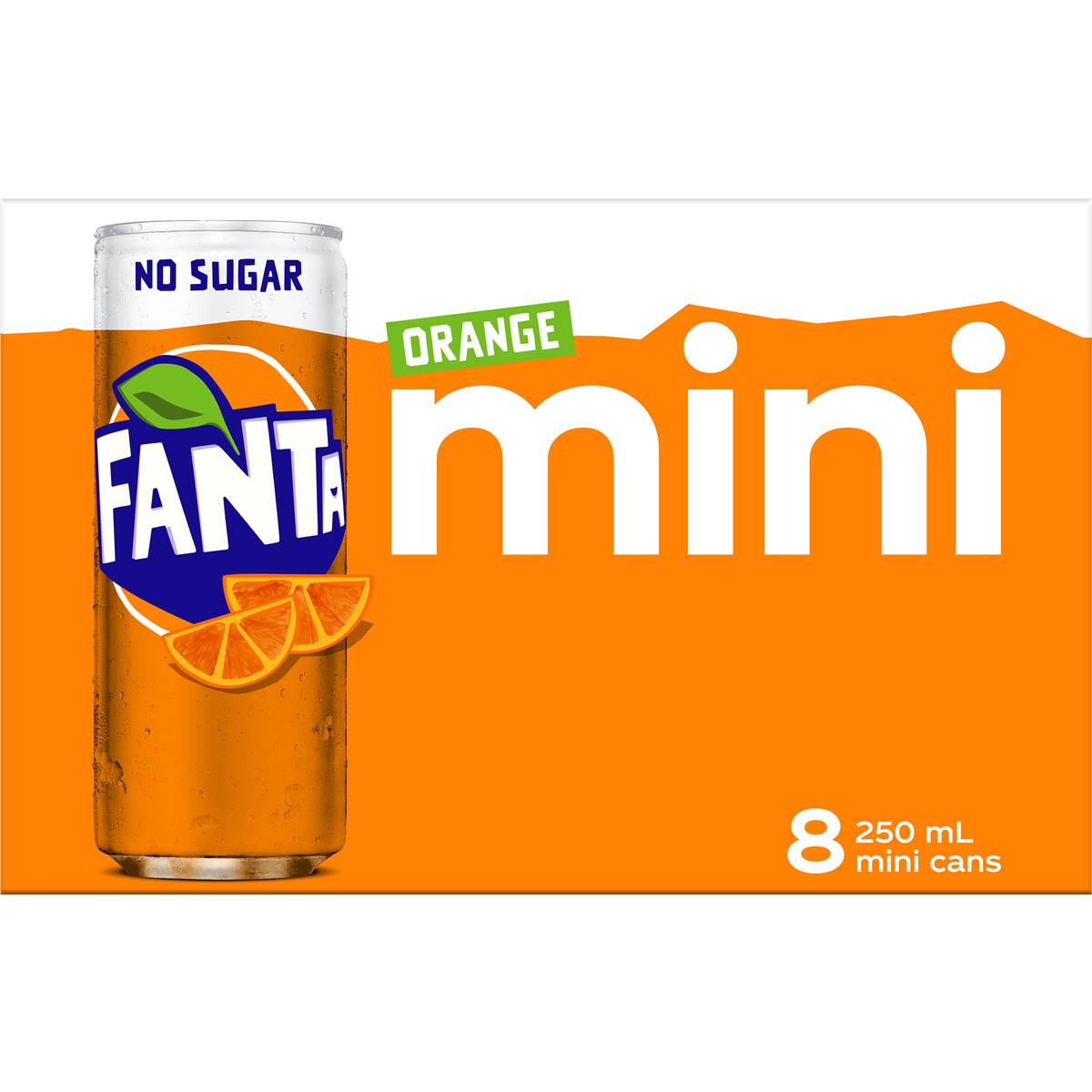 Fanta Orange No Sugar Soft Drink Multipack Mini Cans 8 X250ml | Woolworths