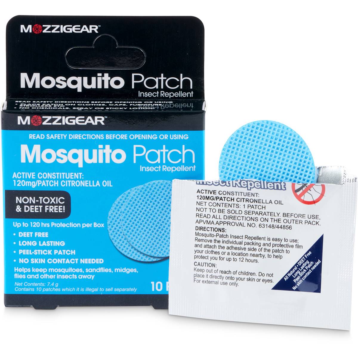 Mozzigear Mosquito Patch Insect Repellent 10 Pack | Woolworths