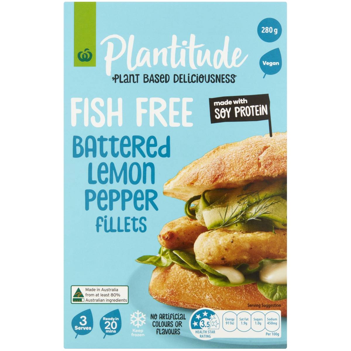 Woolworths Plantitude Fish Free Battered Lemon Pepper Fillets 280g ...