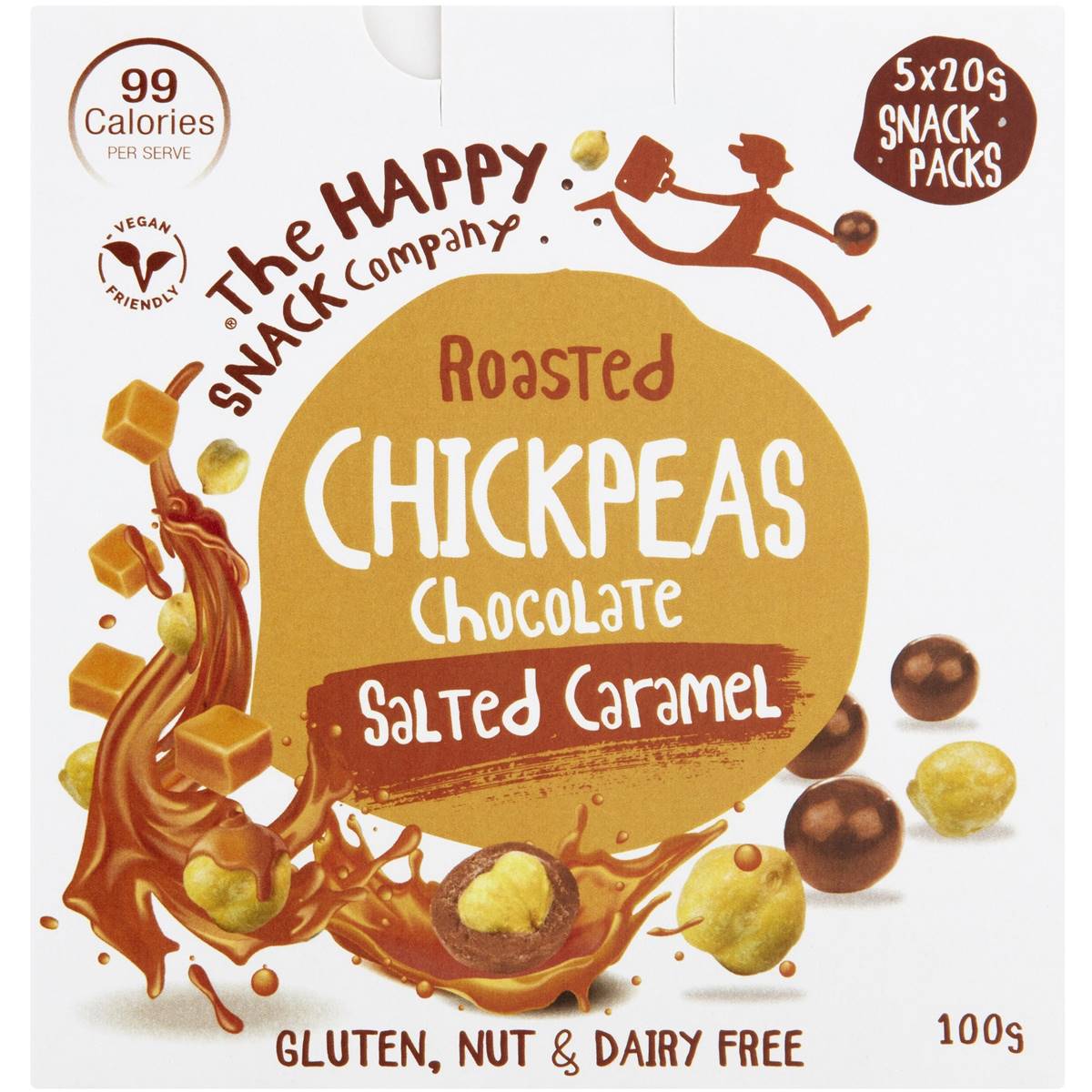 The Happy Snack Company Chickpeas Choc Salted Caramel 5 Pack | Woolworths