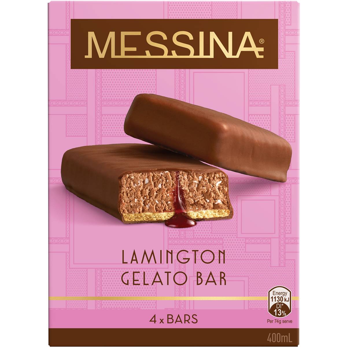 Messina Lamington Gelato Bars 4 Pack | Woolworths