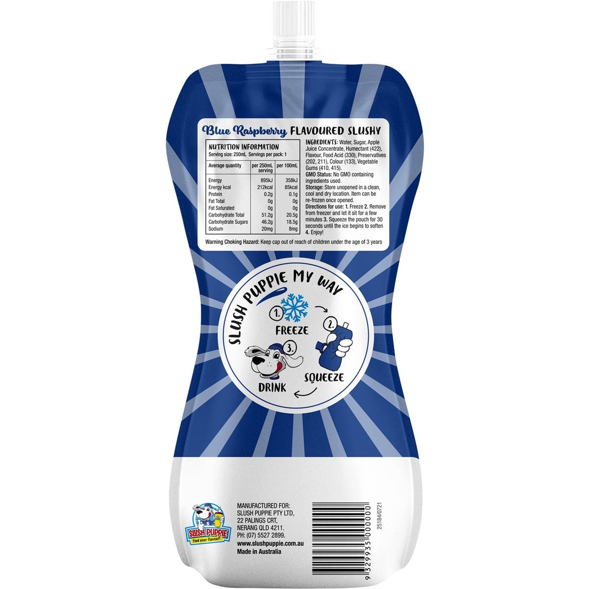 Slush Puppie Blue Raspberry 250ml | Woolworths