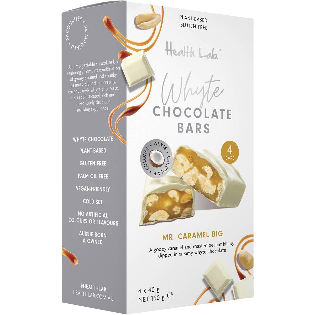 Health Lab Caramel Whyte Mylk Chocolate Bar 160g | Woolworths