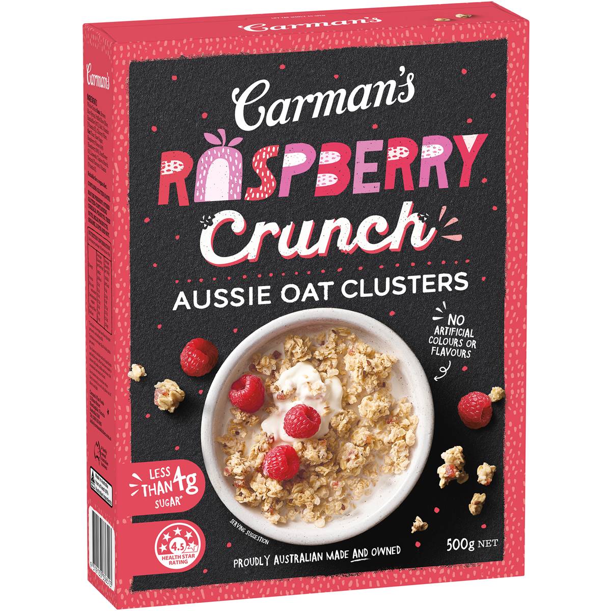 Carman's Aussie Oat Clusters Raspberry Crunch 500g | Woolworths