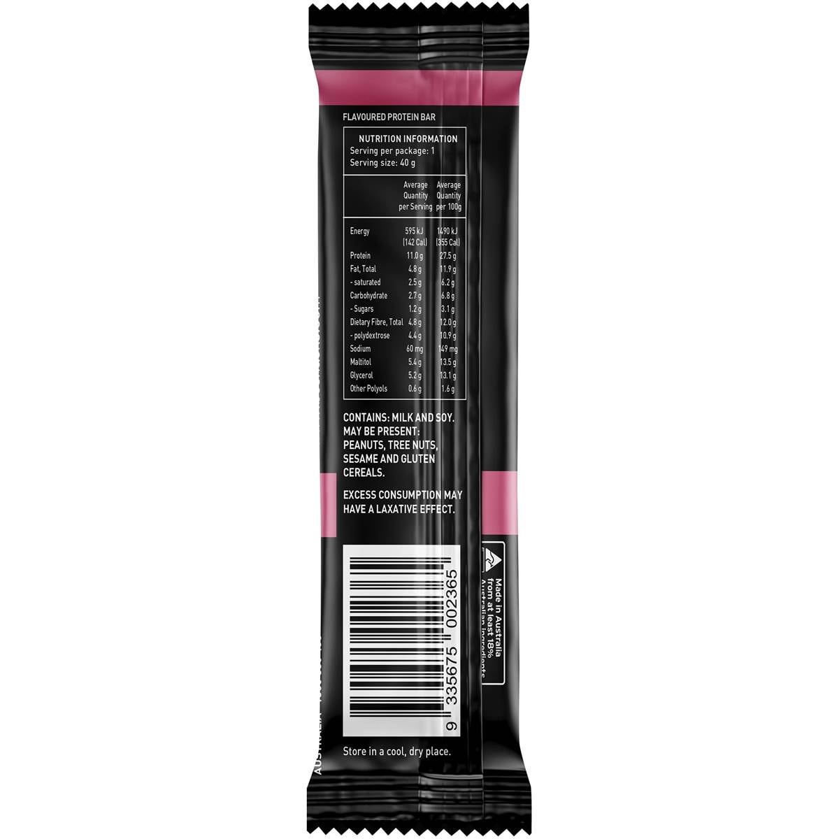 Bar Counter White Chocolate Raspberry High Protein Bar 40g | Woolworths