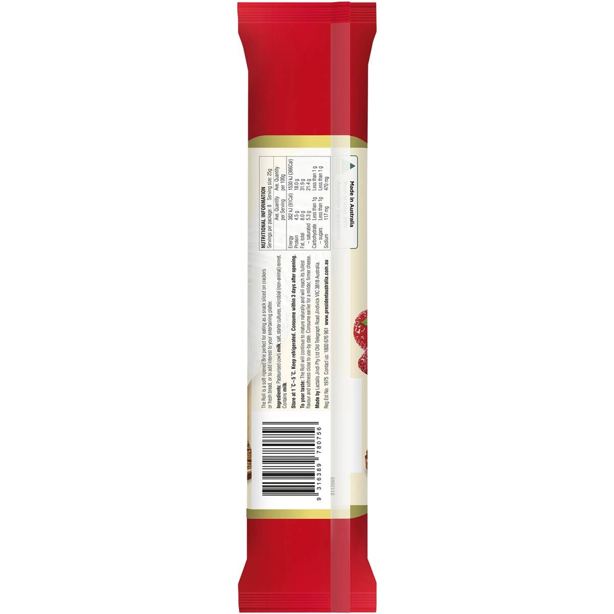 President Brie Roll 200g | Woolworths