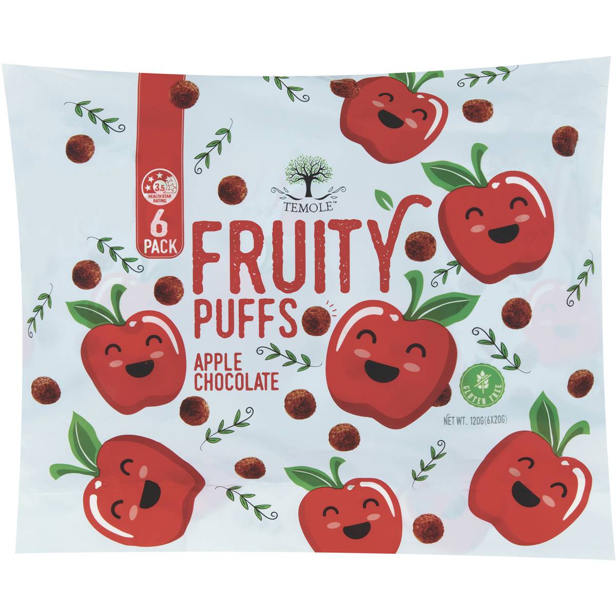 Temole Fruity Puffs Apple Chocolate 120g | Woolworths