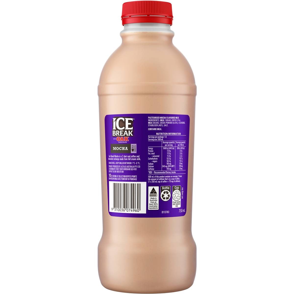 Ice Break Mocha - Oak Iced Coffee Flavoured Milk 750ml | Woolworths